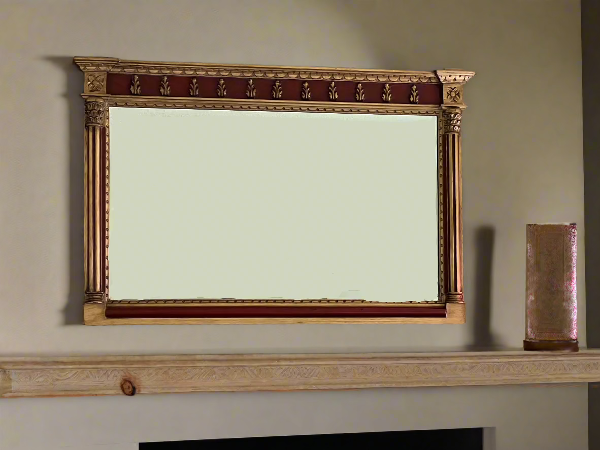 Red & Gold Mirror with Corinthian Columns – The Flourishing Atelier